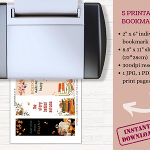 Printable Fall Bookmarks: Cute Autumn Designs (PDF, JPG, PNG) - Etsy