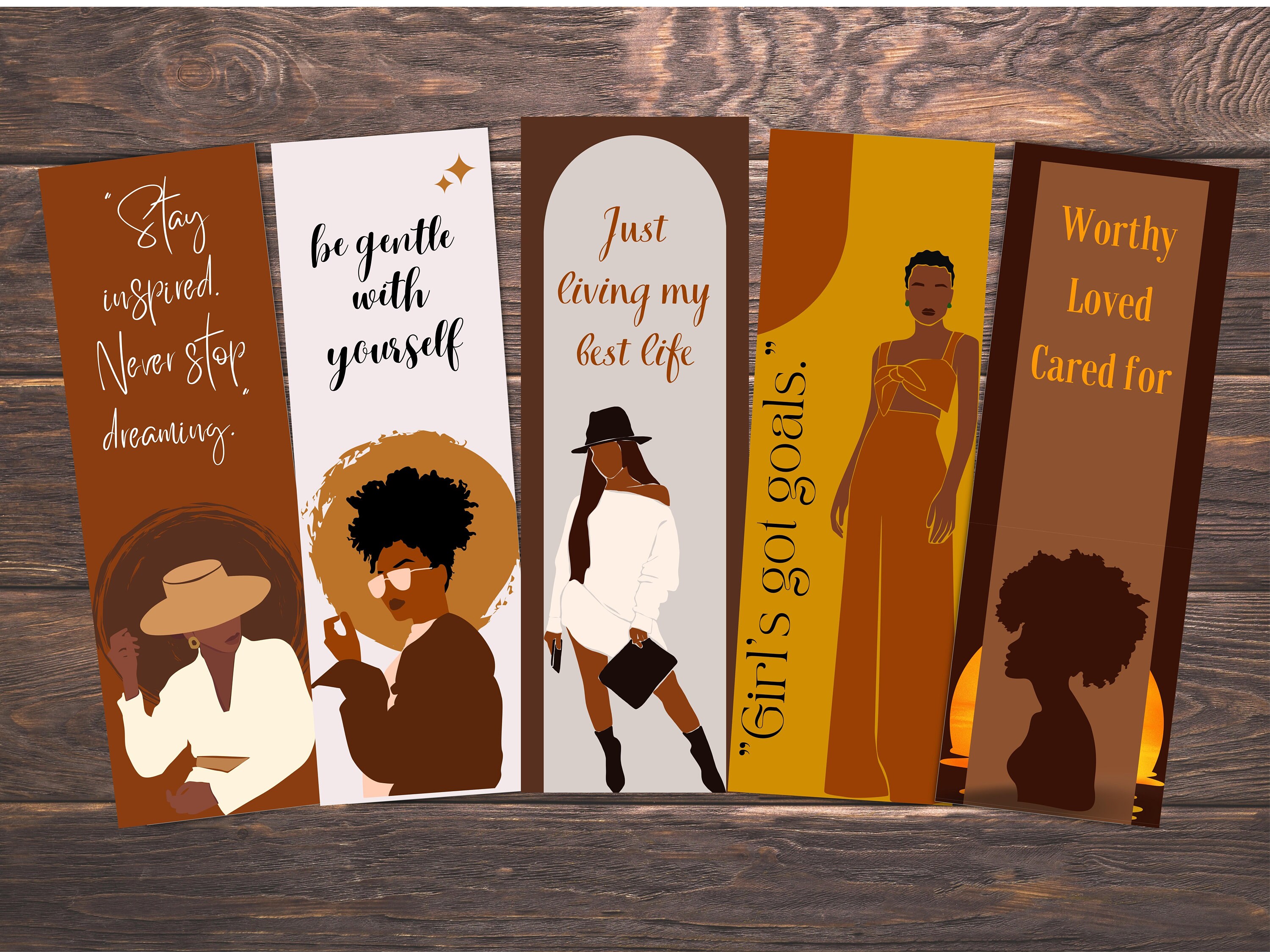 Printable Black Women Bookmark Set. Gift for Her. Set of 5 Bookmarks - Etsy