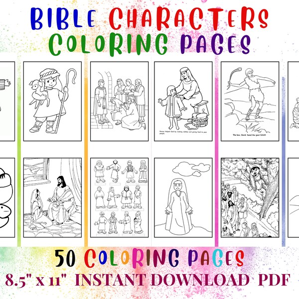 Bible Characters Coloring Pages - Etsy