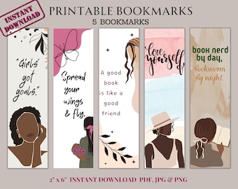 Black Women Printable Bookmark Set: Unique Designs (PDF, JPG, PNG) - Etsy