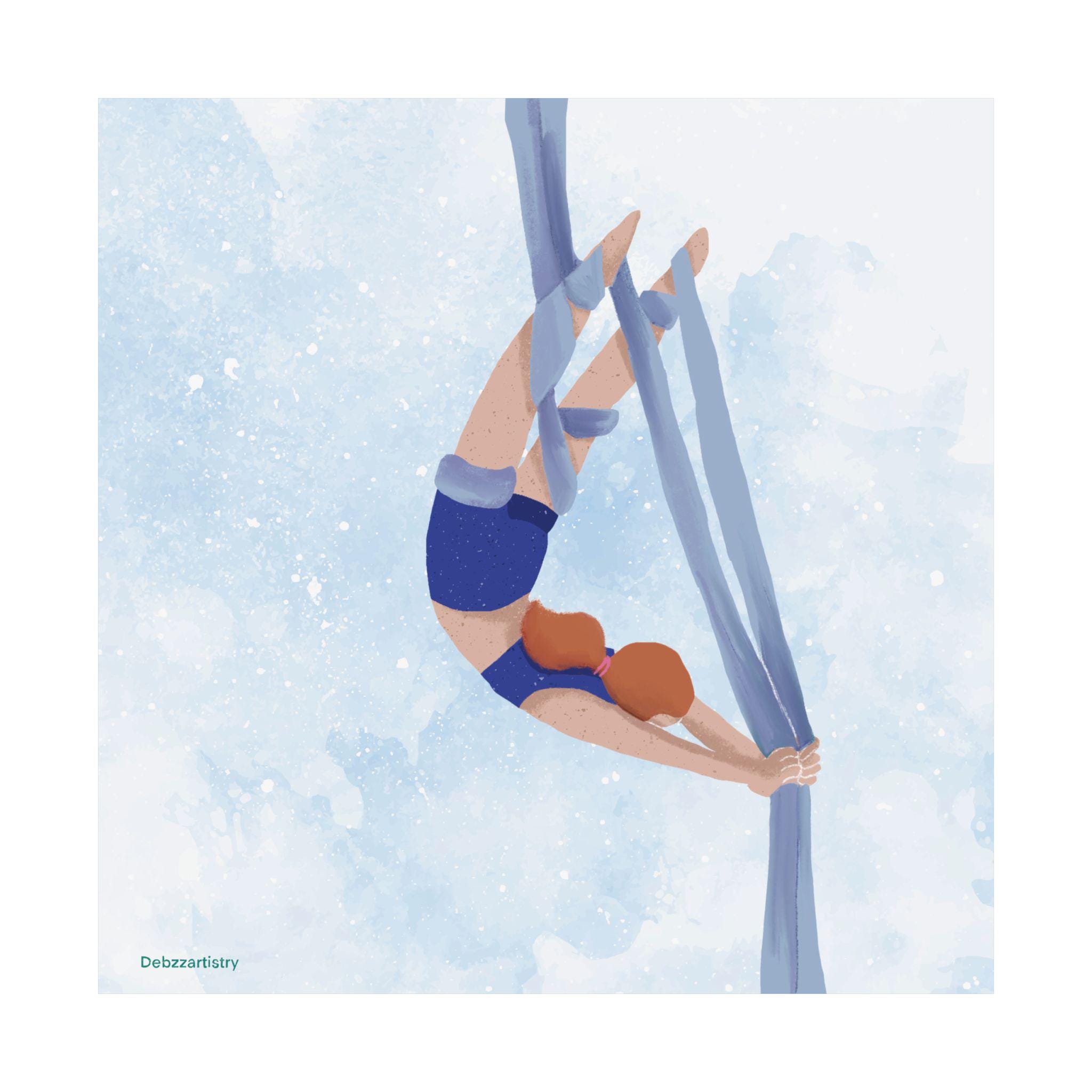 Acrobatics Art Print, Unique Wall Art, Gift for Aerialist, Studio Wall ...