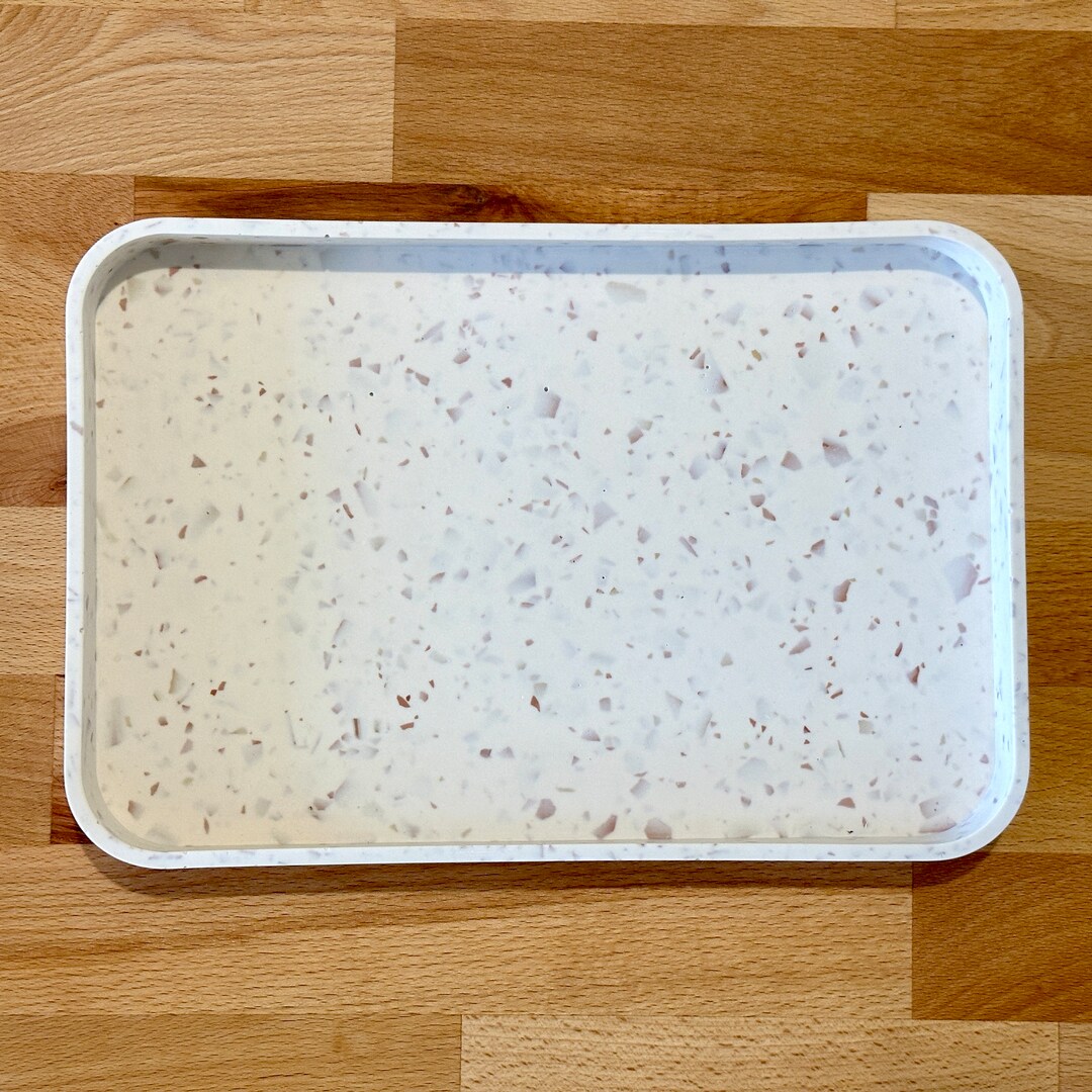 Large Terrazzo Tray for Tea Ceremony SKANDI White Sustainable Matcha - Etsy