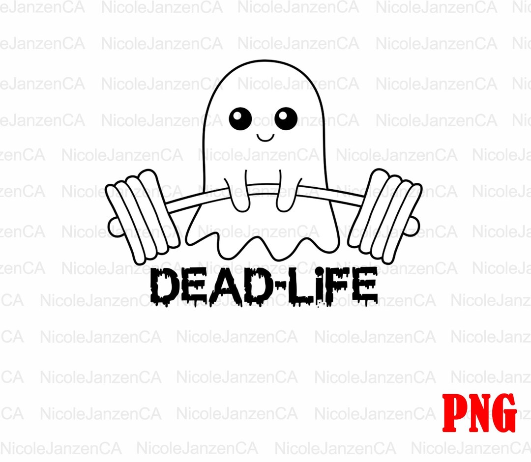 Dead Lift PNG, Gym Ghost Halloween PNG, Weightlifting Love Boo Png ...