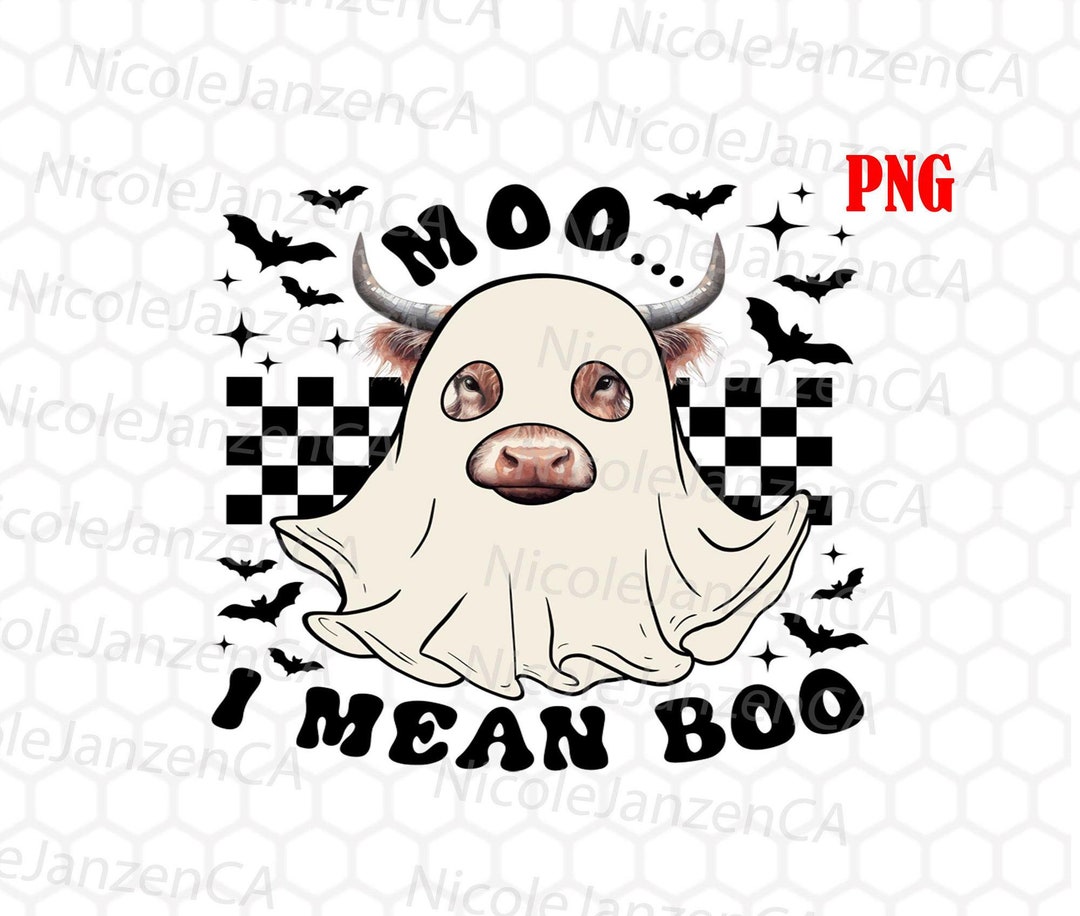 Moo I Mean Boo Png, Boo Spooky Cow Halloween Png, Funny Halloween Shirt ...