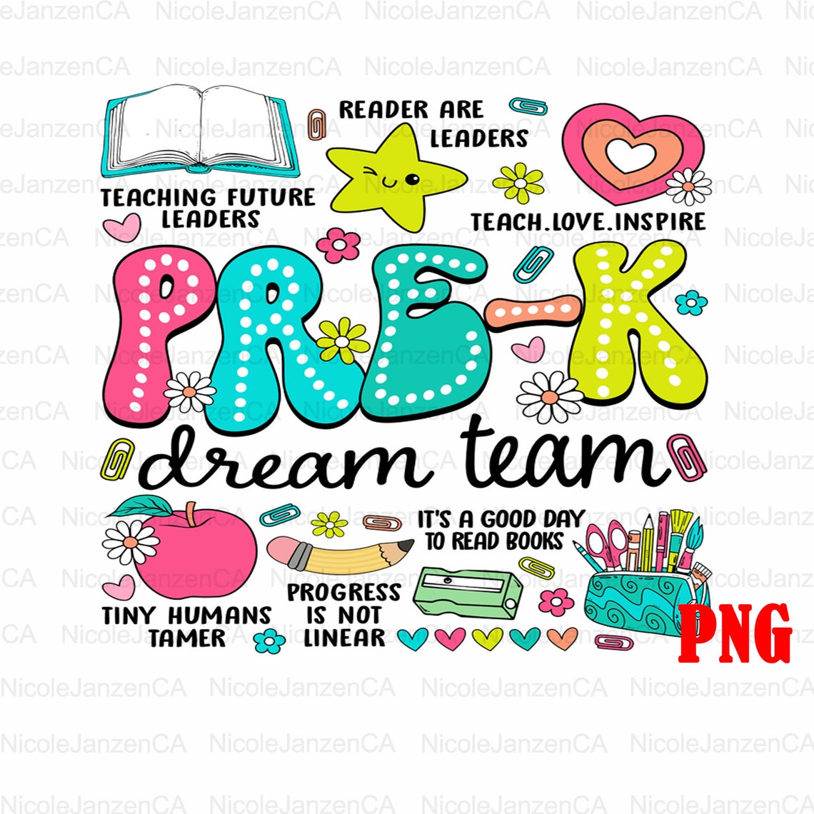 Pre-k Teacher Png Dream Team, Pre K Back to School Png, Gift for Pre-k ...