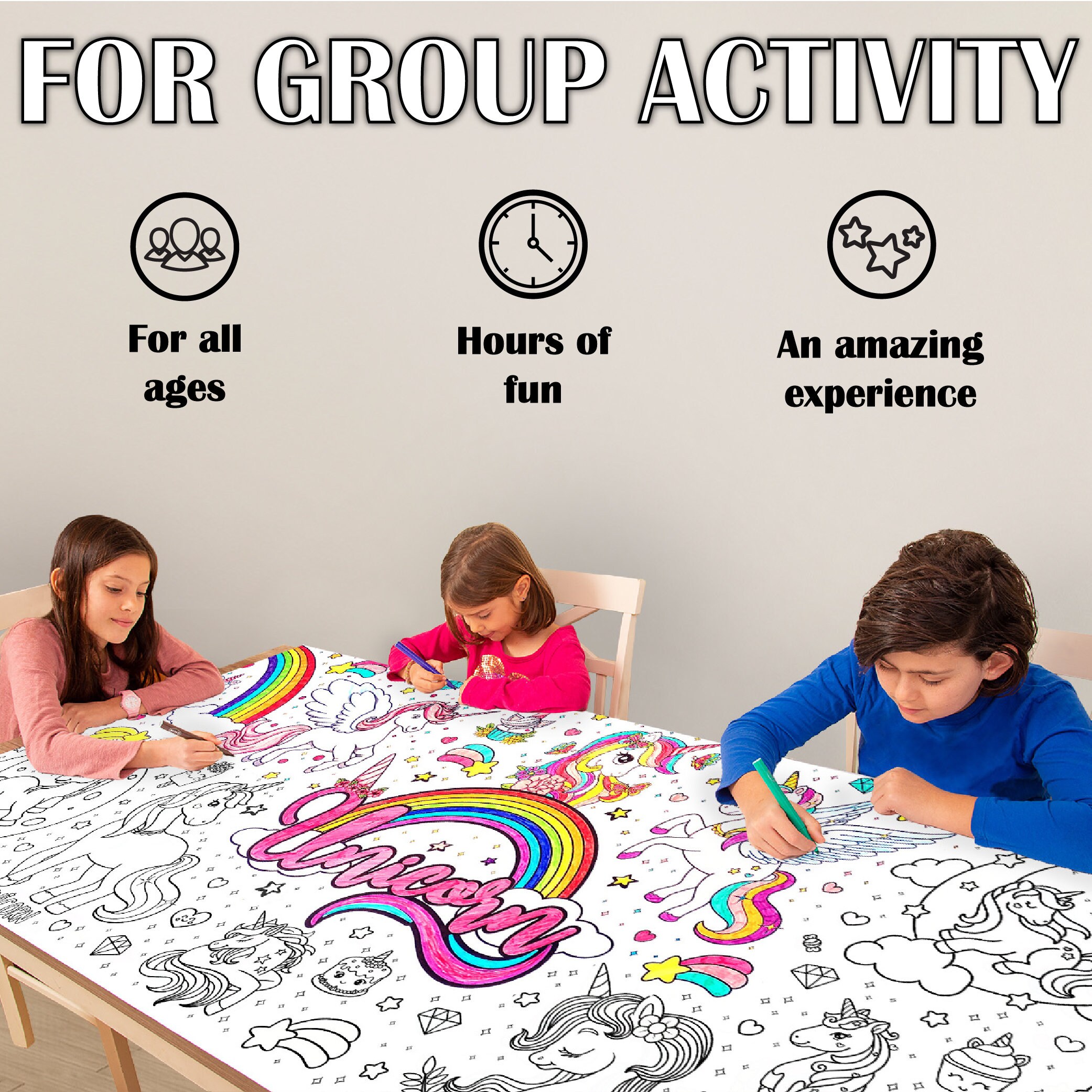 GIANT Unicorn Coloring Poster or Table Cover, Paper Unicorn Tablecloth ...