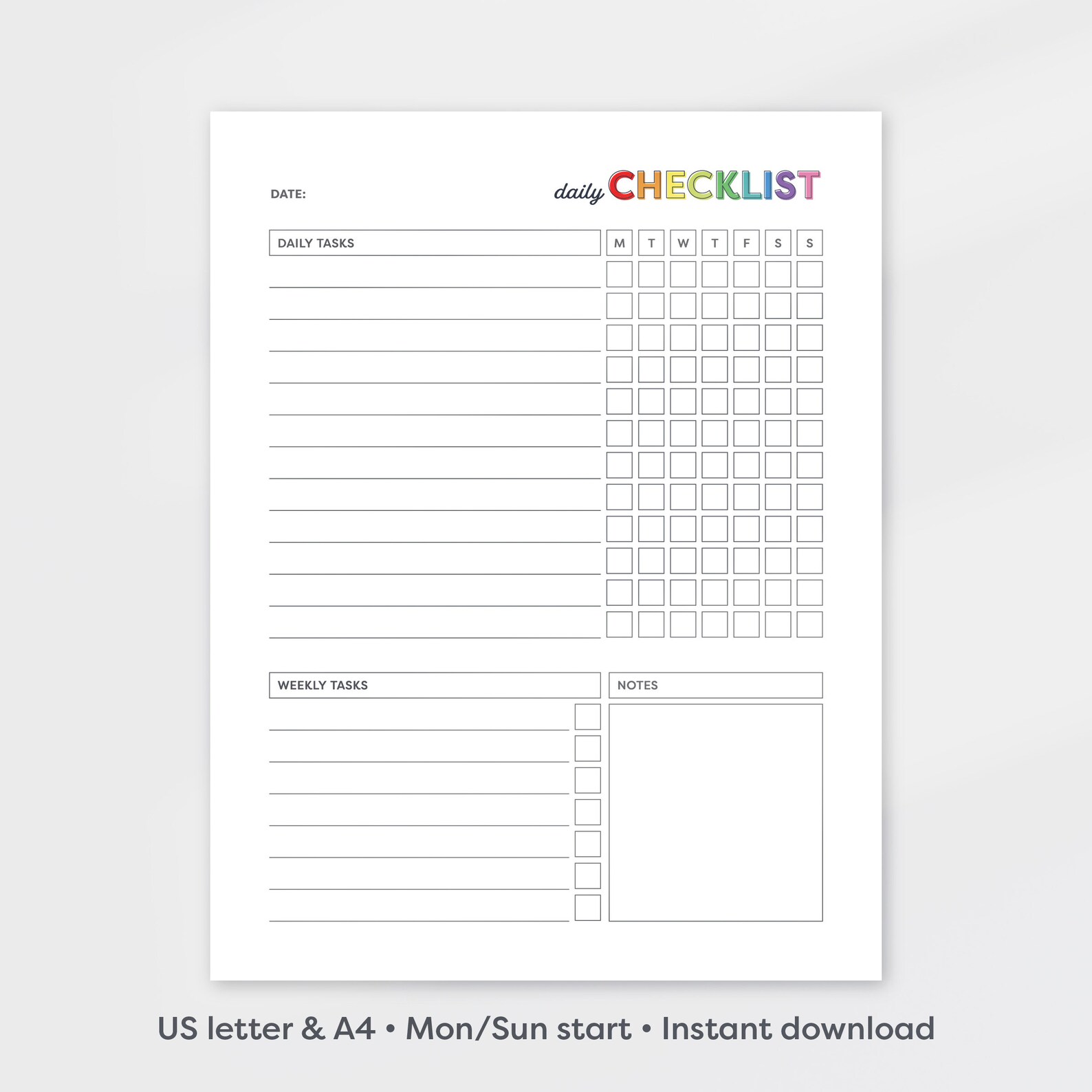 Daily Checklist, Fillable Daily Routine, Responsibility Chart, Chore ...