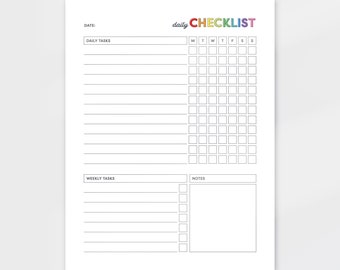Daily Checklist, Editable Daily Routine, Responsibility Chart, Chore ...