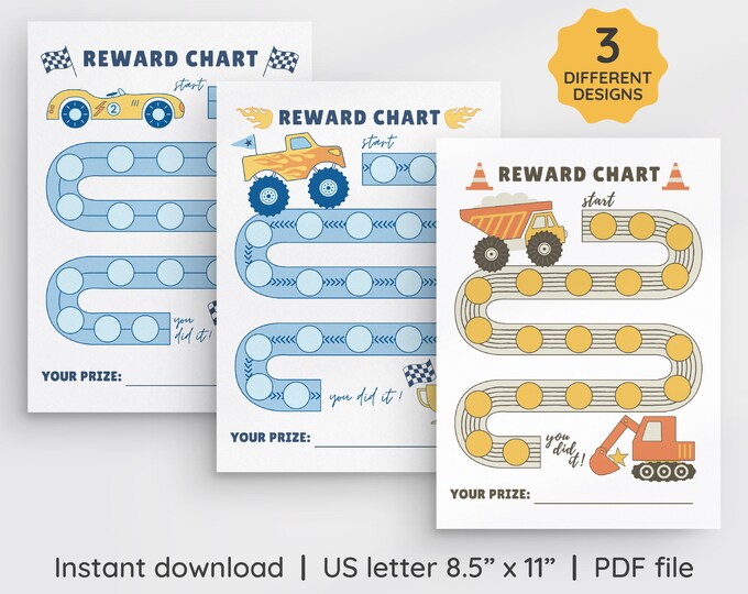 Cars Hot Wheels Themed Reward Chart for Kids, Chore Chart, Behaviour ...