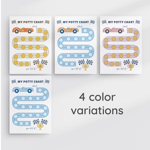 Race Car Potty Chart, Printable Potty Training Reward Chart for Kids ...