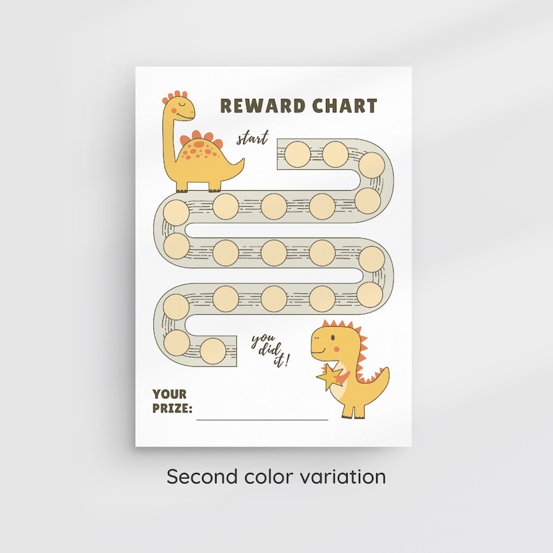 Dinosaur Reward Chart, Printable Sticker Chart, Instant Download Reward ...