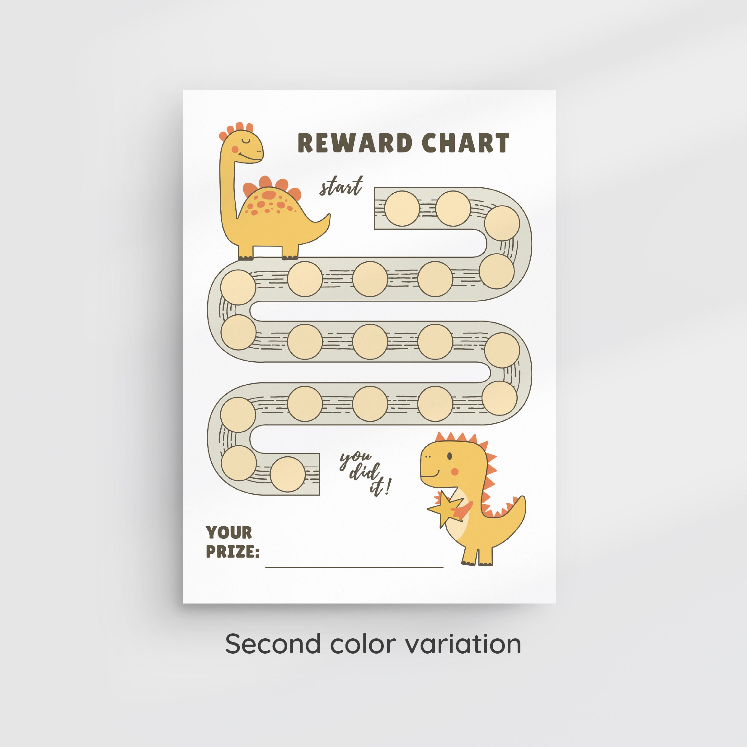 Dinosaur Reward Chart, Printable Sticker Chart, Instant Download Reward ...
