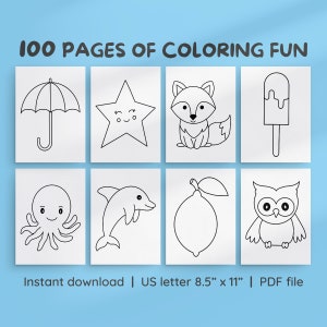 100 Simple Kids Coloring Pages | Preschool Homeschool Printable ...