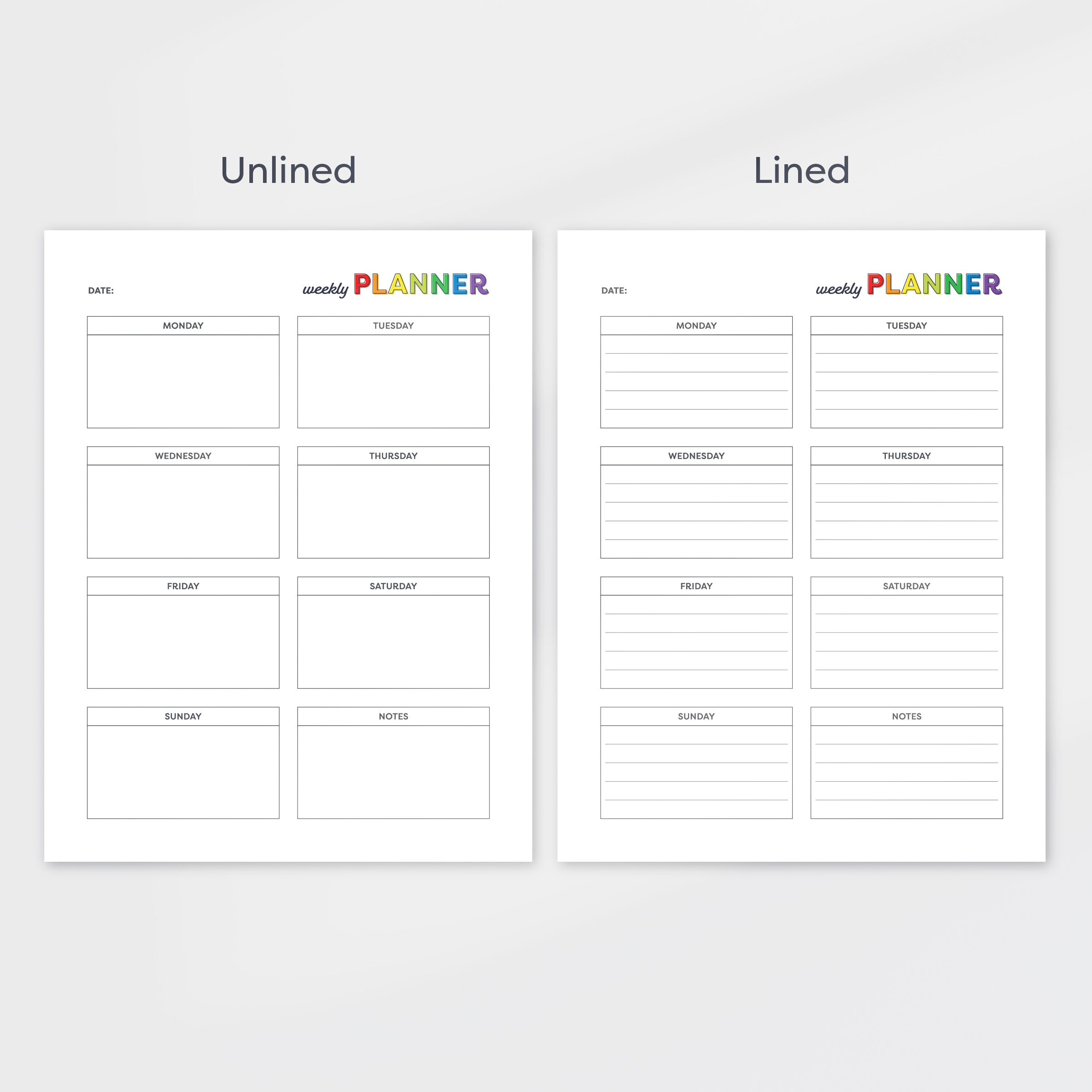 Weekly Planner Printable, Weekly Schedule Template, Homeschool Weekly ...