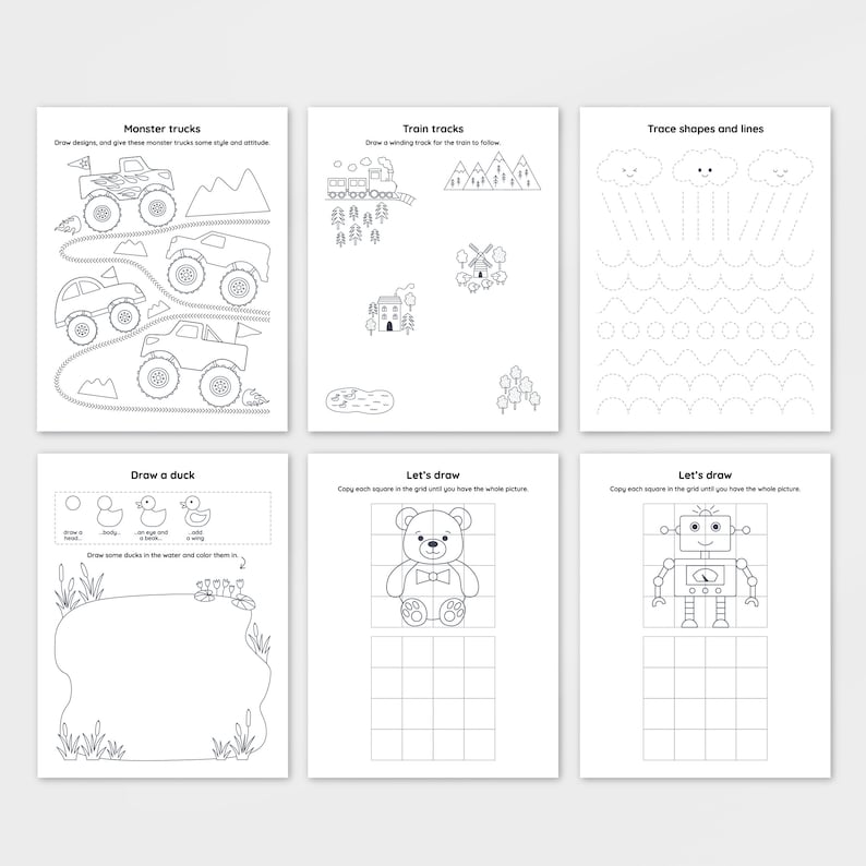 Paquete de actividades imprimibles, páginas de actividades para niños ...