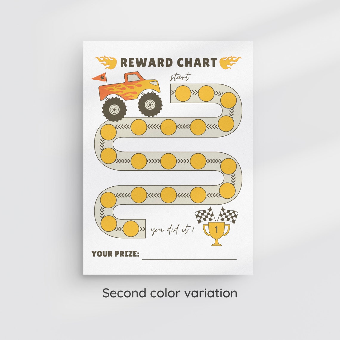 Monster Truck Reward Chart Printable, Cars Kids Behavior Chart, Instant ...