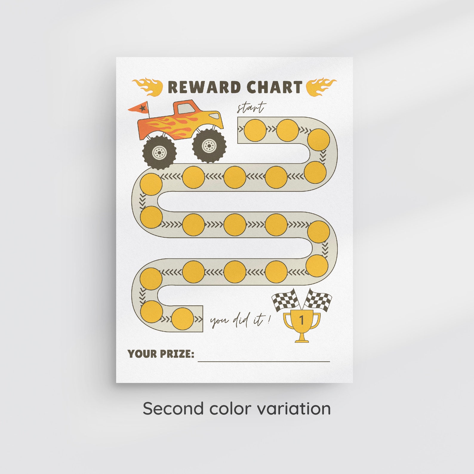 Monster Truck Reward Chart Printable, Cars Kids Behavior Chart, Instant ...