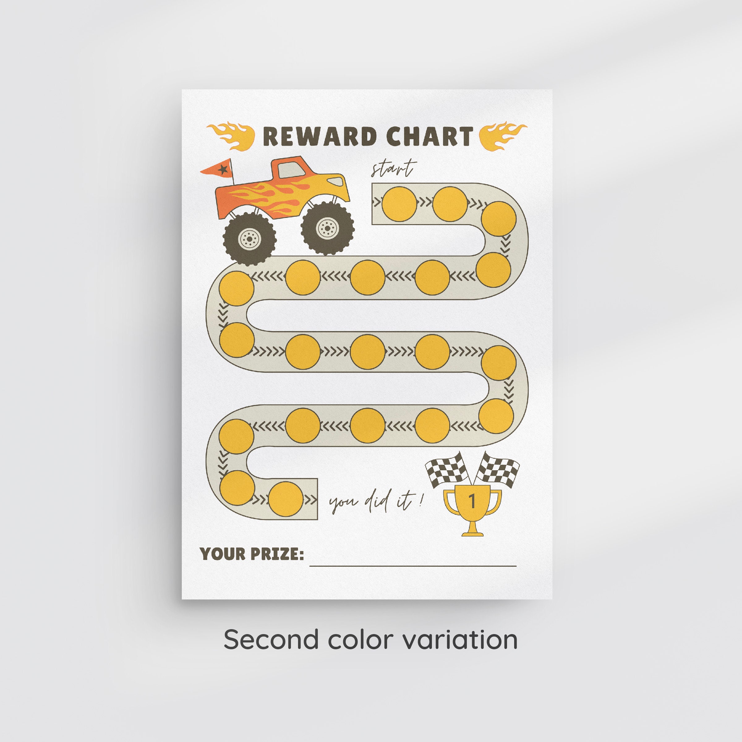 Monster Truck Reward Chart Printable, Cars Kids Behavior Chart, Instant ...