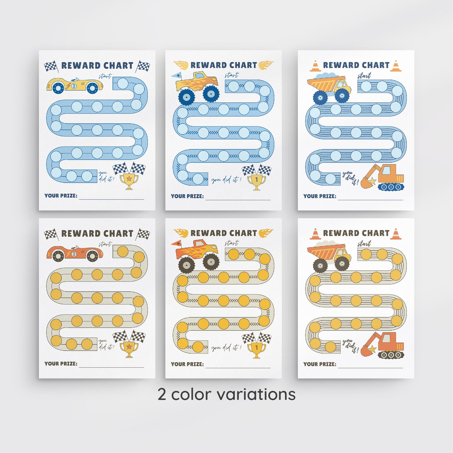 Reward Chart Bundle, Kids Behavior Chart, Racing Car, Monster Truck and ...