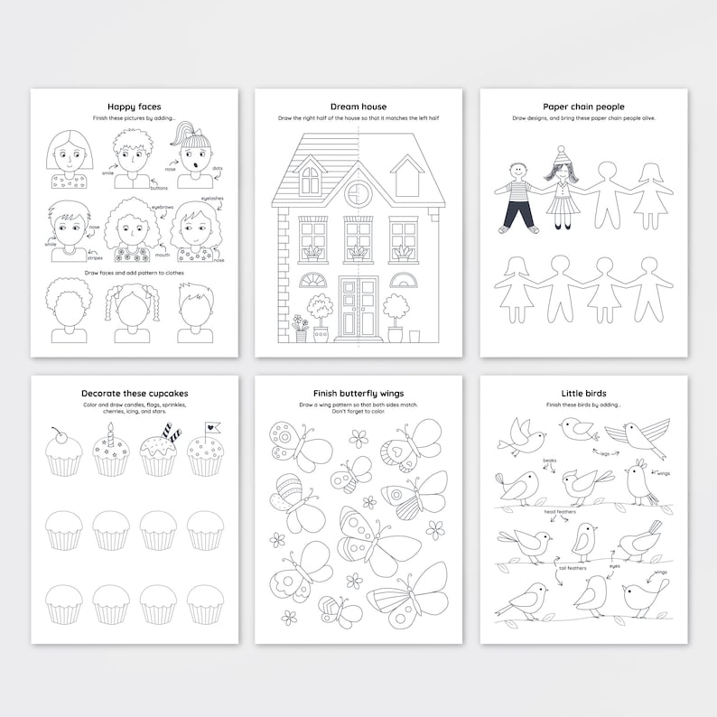 Paquete de actividades imprimibles, páginas de actividades para niños ...