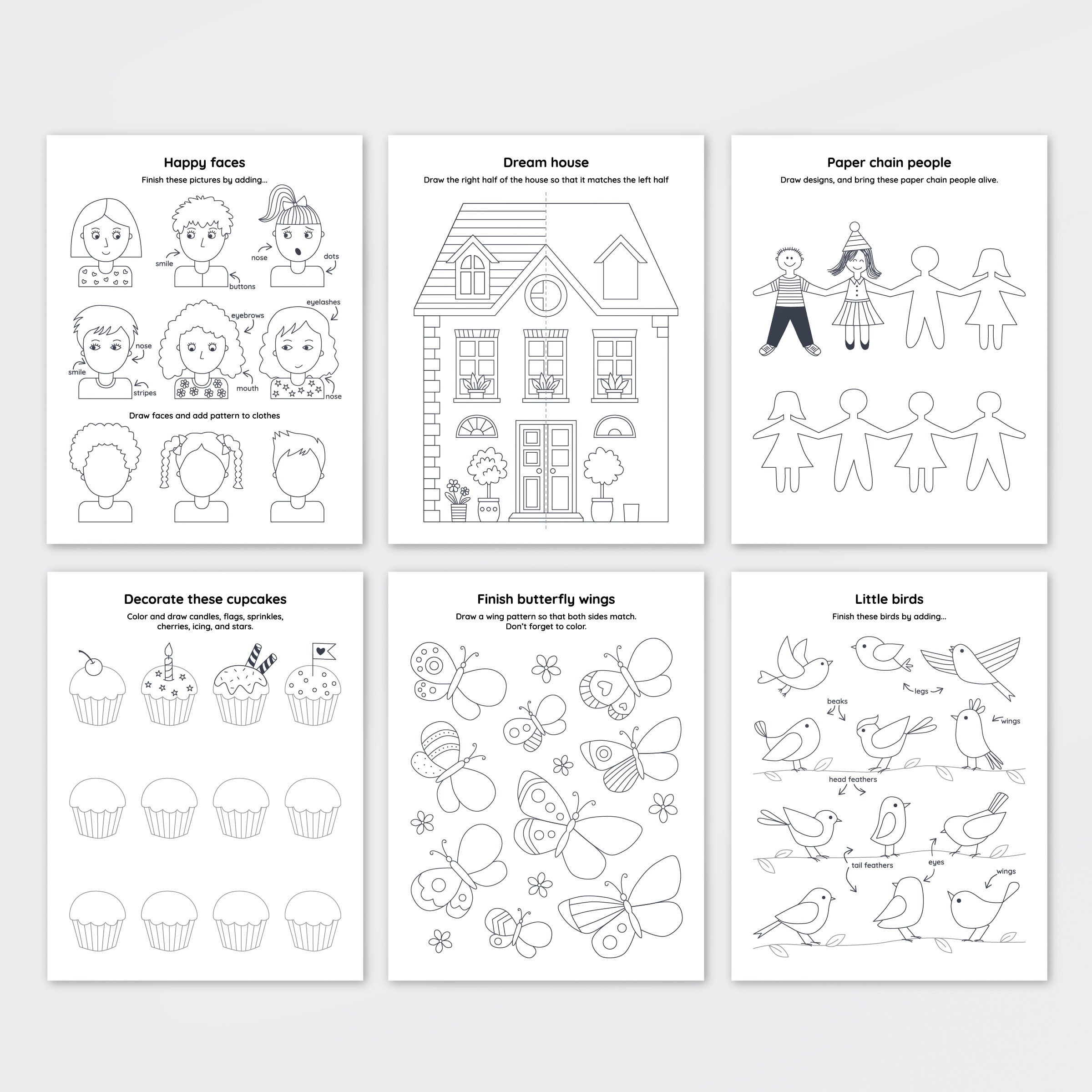 Printable Activity Bundle, Kids Activity Pages, Word Search, Drawing ...