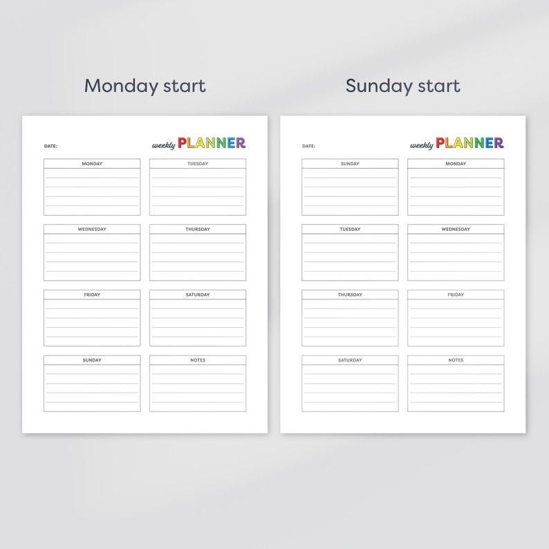 Weekly Planner Printable, Weekly Schedule Template, Homeschool Weekly ...