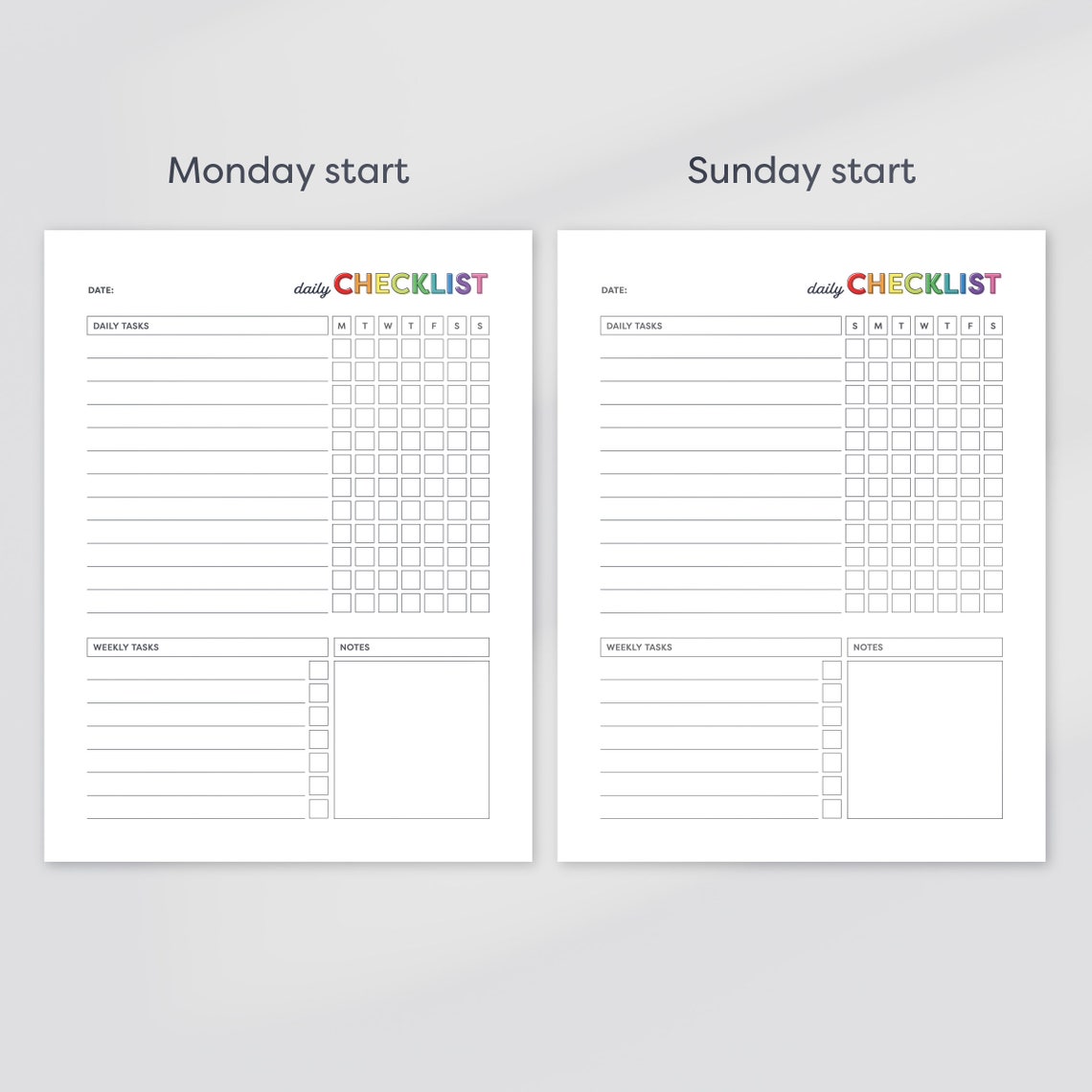 Daily Checklist, Fillable Daily Routine, Responsibility Chart, Chore ...