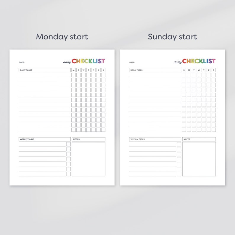 Daily Checklist, Fillable Daily Routine, Responsibility Chart, Chore ...