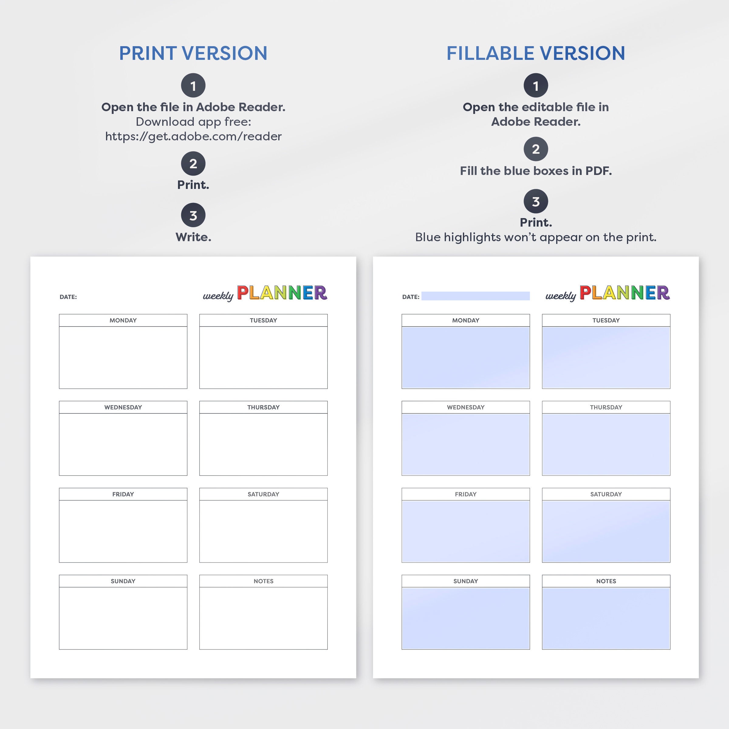 Weekly Planner Printable, Weekly Schedule Template, Homeschool Weekly ...
