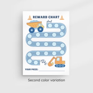 Construction Reward Chart Printable, Cars Kids Behavior Chart, Instant ...