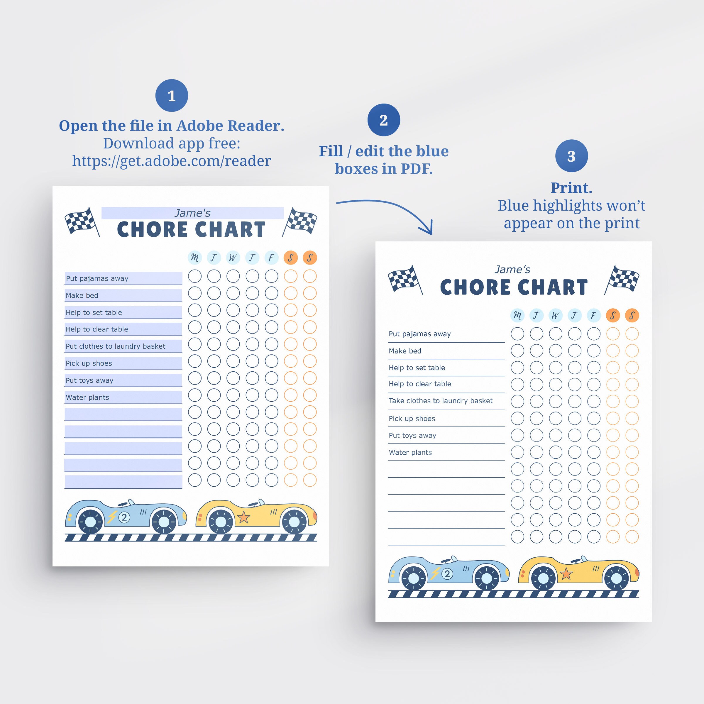 Editable Kids Chore Chart, Responsibility Chore Chart for Kids, Chore ...