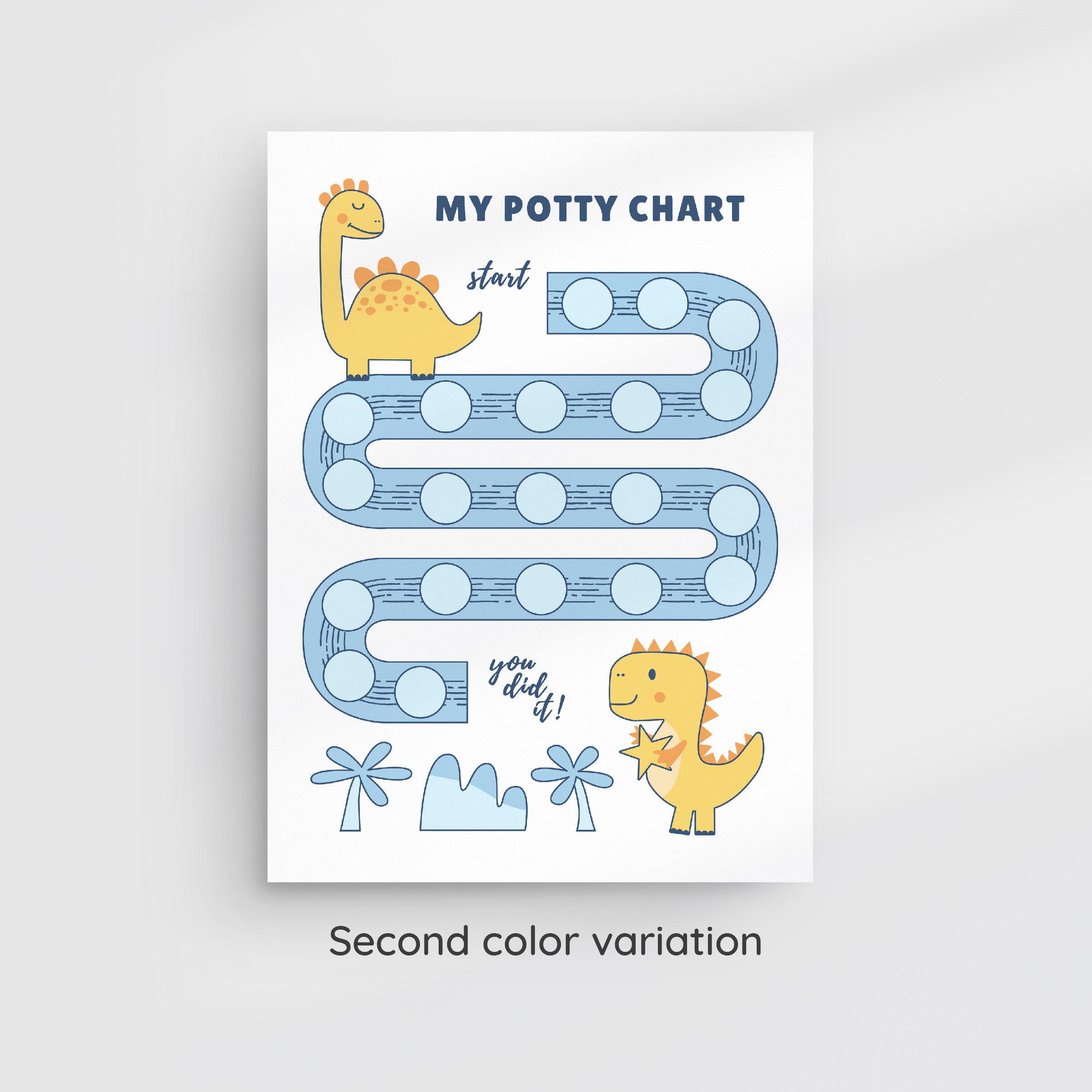 Dinosaur Potty Chart, Printable Potty Training Reward Chart for Kids ...