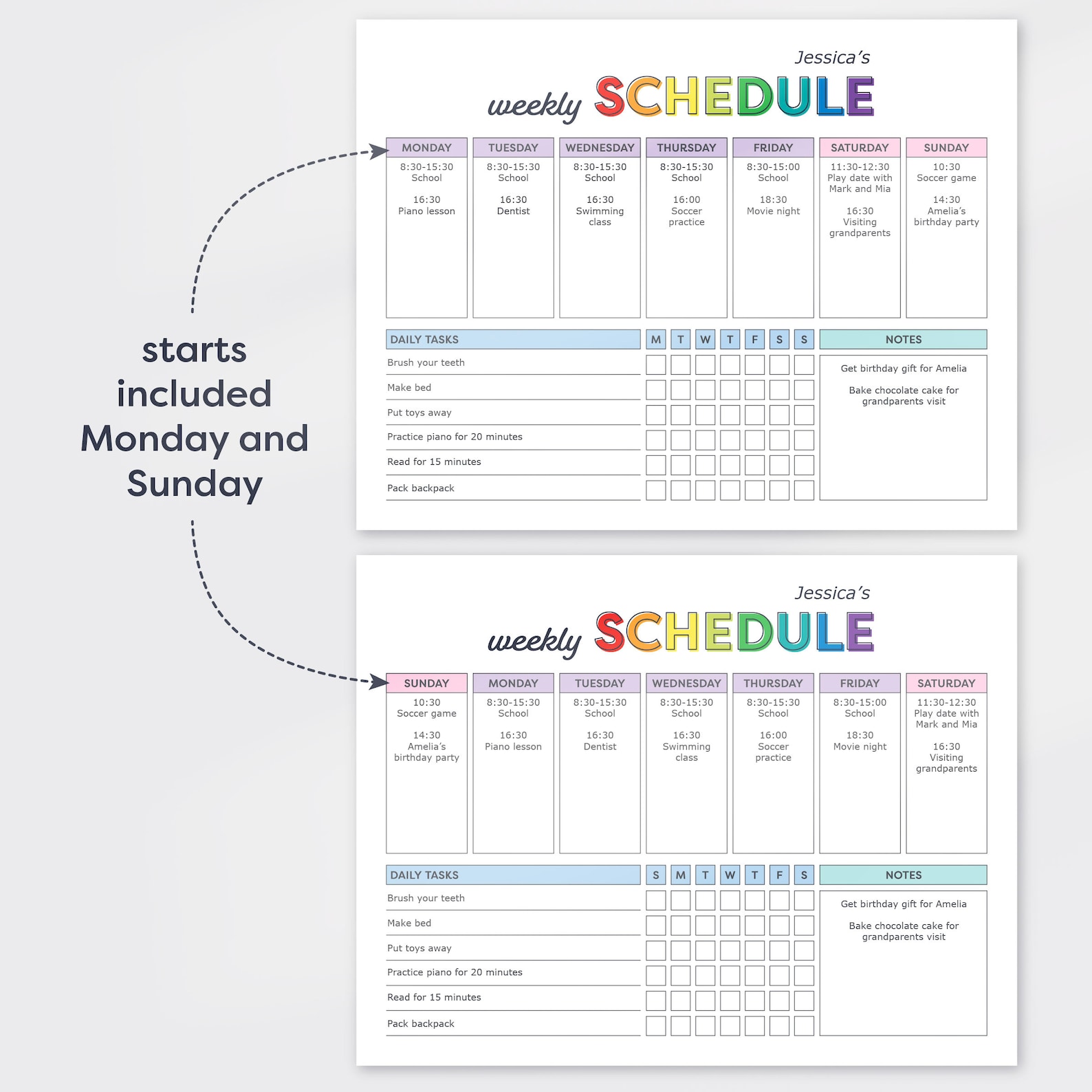 Editable Weekly Schedule Kids, Kids Weekly Planner Printable, Weekly ...