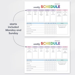 Editable Weekly Schedule Kids, Kids Weekly Planner Printable, Weekly ...