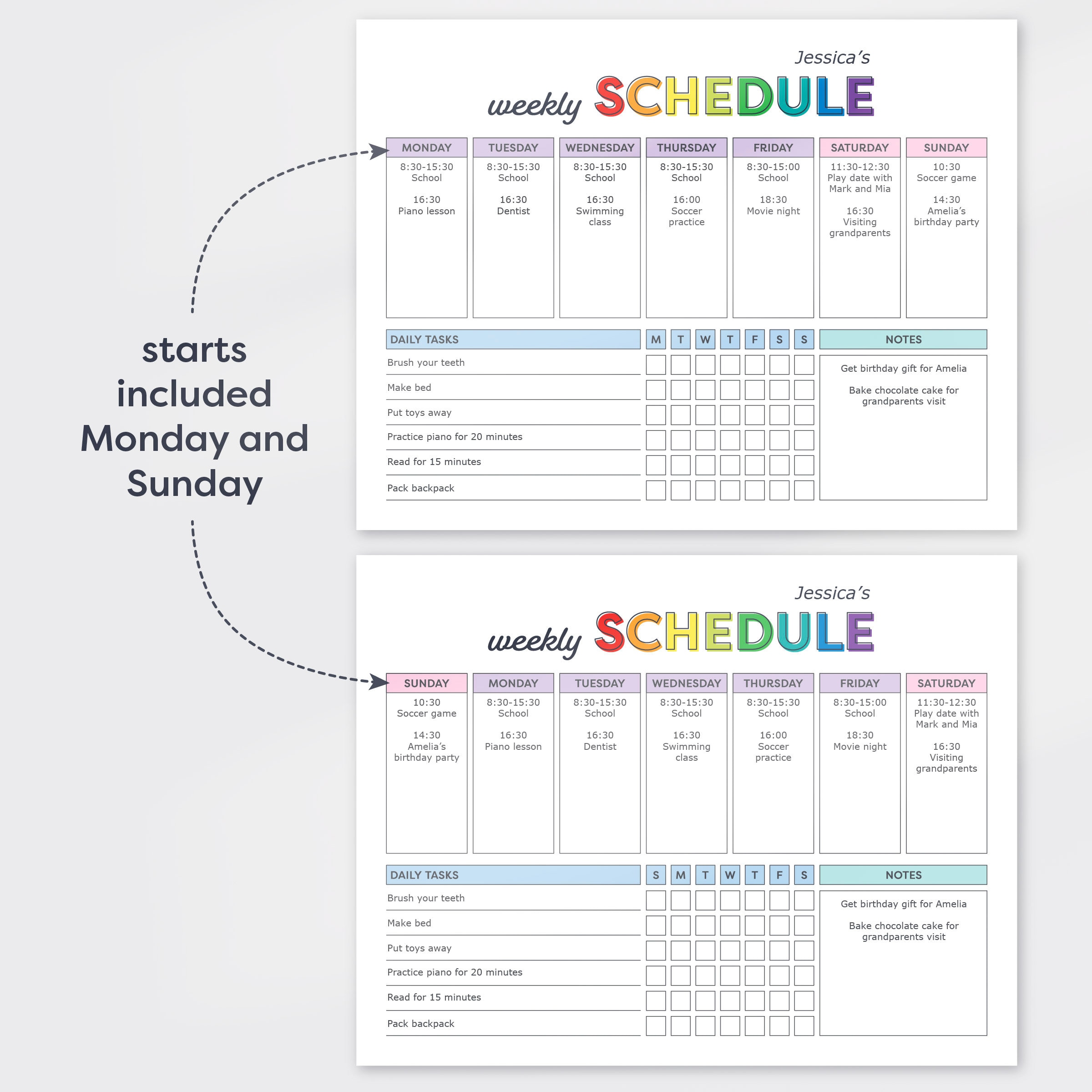 Editable Weekly Schedule Kids, Kids Weekly Planner Printable, Weekly ...