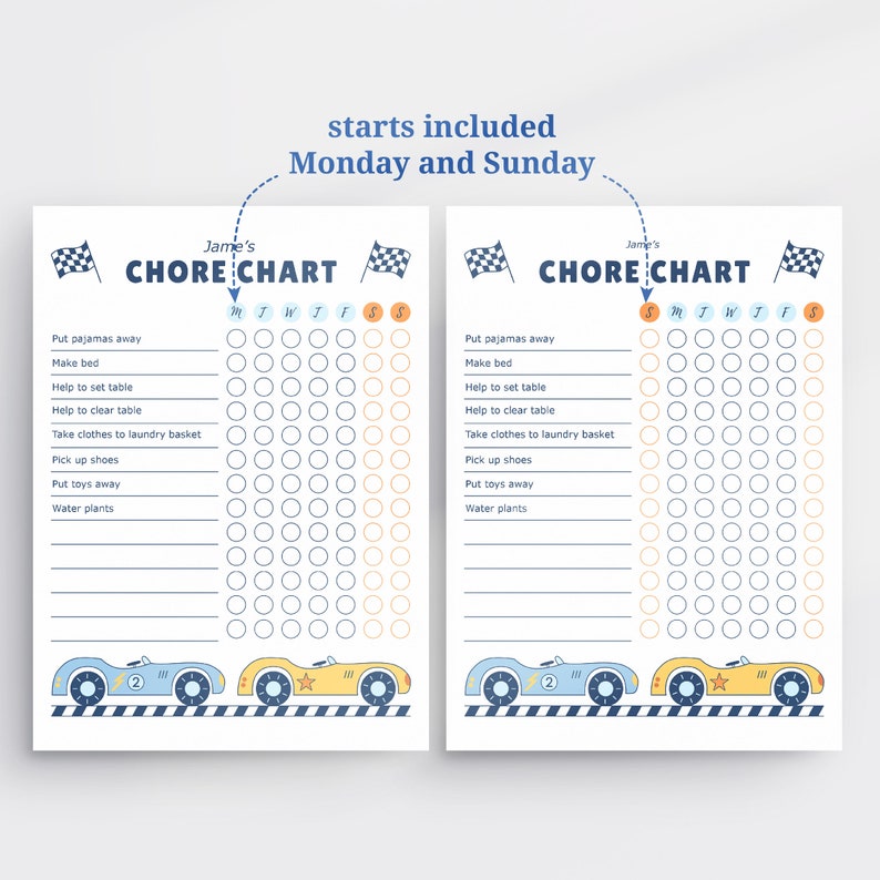 Editable Kids Chore Chart, Responsibility Chore Chart for Kids, Chore ...