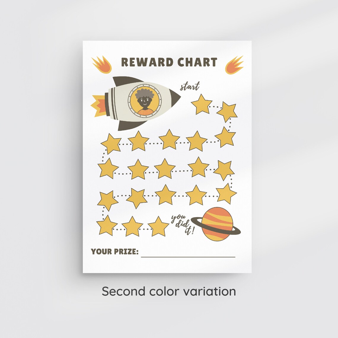Space Rocket Reward Chart Printable: Kids Behavior Tracker (PDF) - Etsy