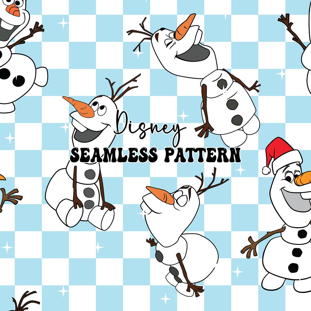 Frozen Digital Paper, Olaf Seamless Pattern, Christmas Seamless Pattern ...