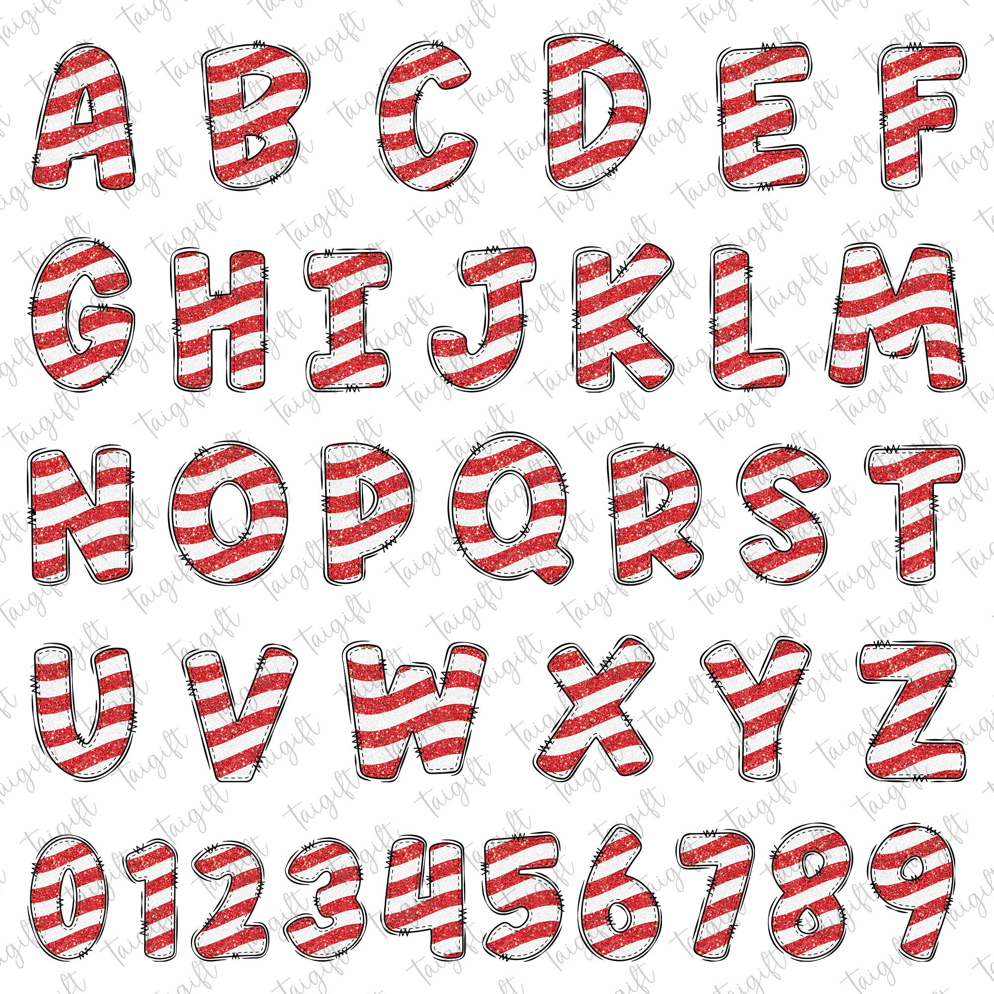 4th of July Alphabet Letter Png Bundle, America Font Doodle Letters Png ...