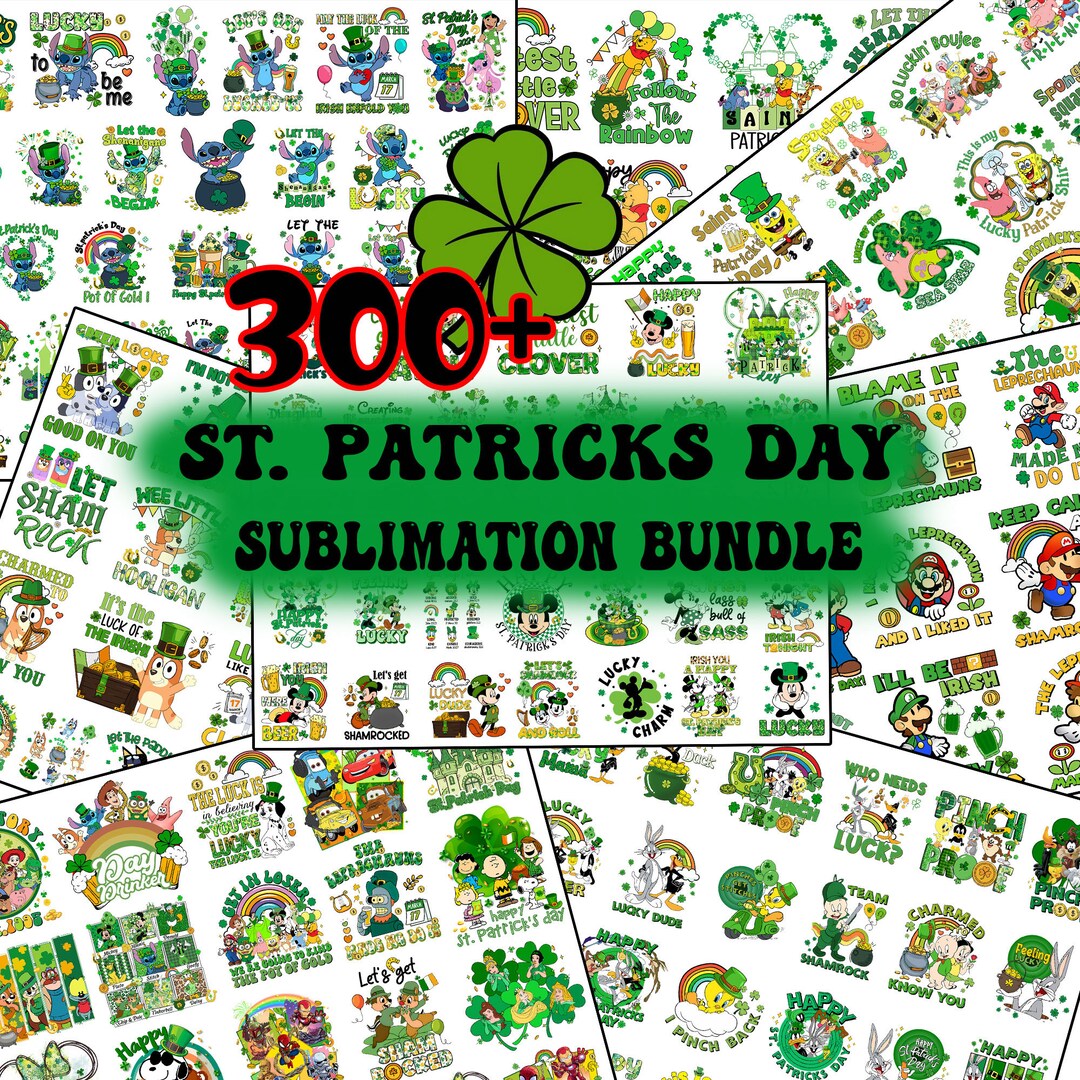 Mega Bundle Patricks Day, Happy St Patrick's Day Png Bundle, Cartoon St ...