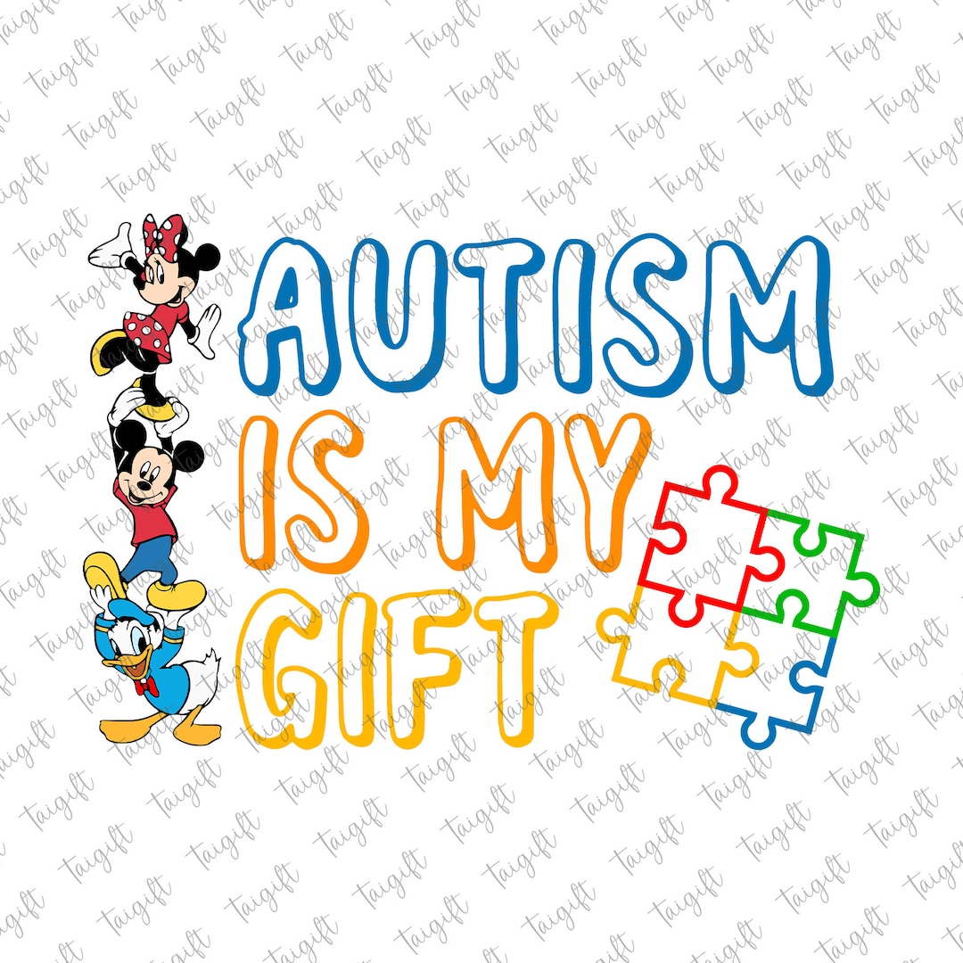 Mouse Autism is My Gift Png, Autism Puzzle Piece Png, Autism Awareness ...