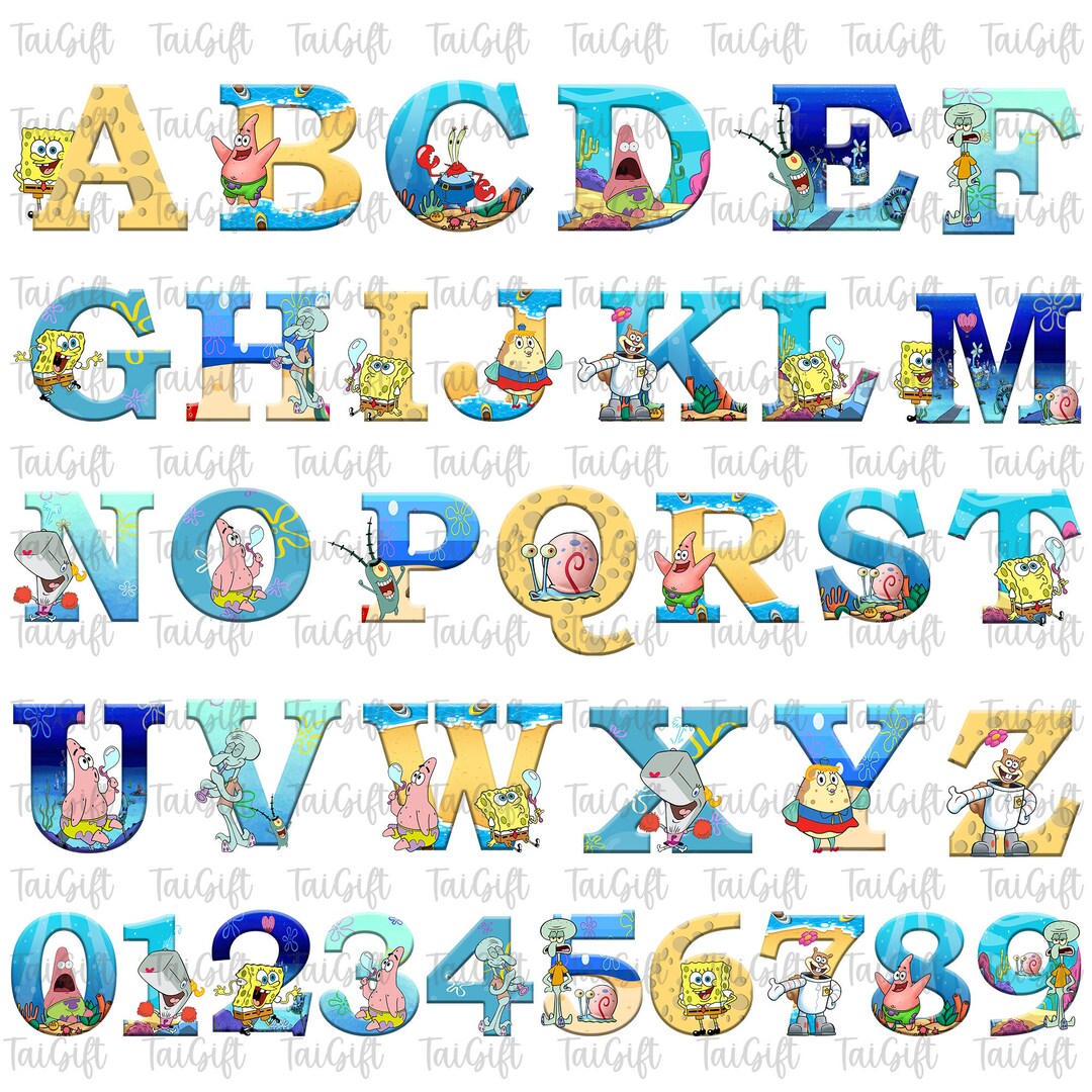 Cartoon Character Letters PNG, Funny Character Alphabet PNG Sublimation, Cartoons Letters Png ...