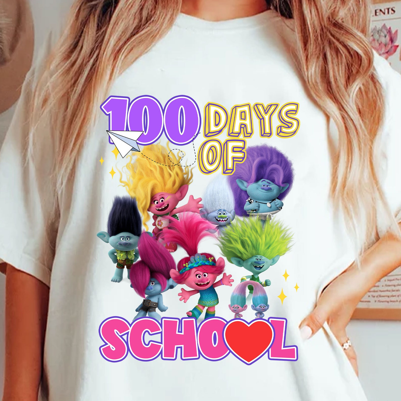 Trolls 100 Days of School Png, Back to School Png, Trolls Characters ...