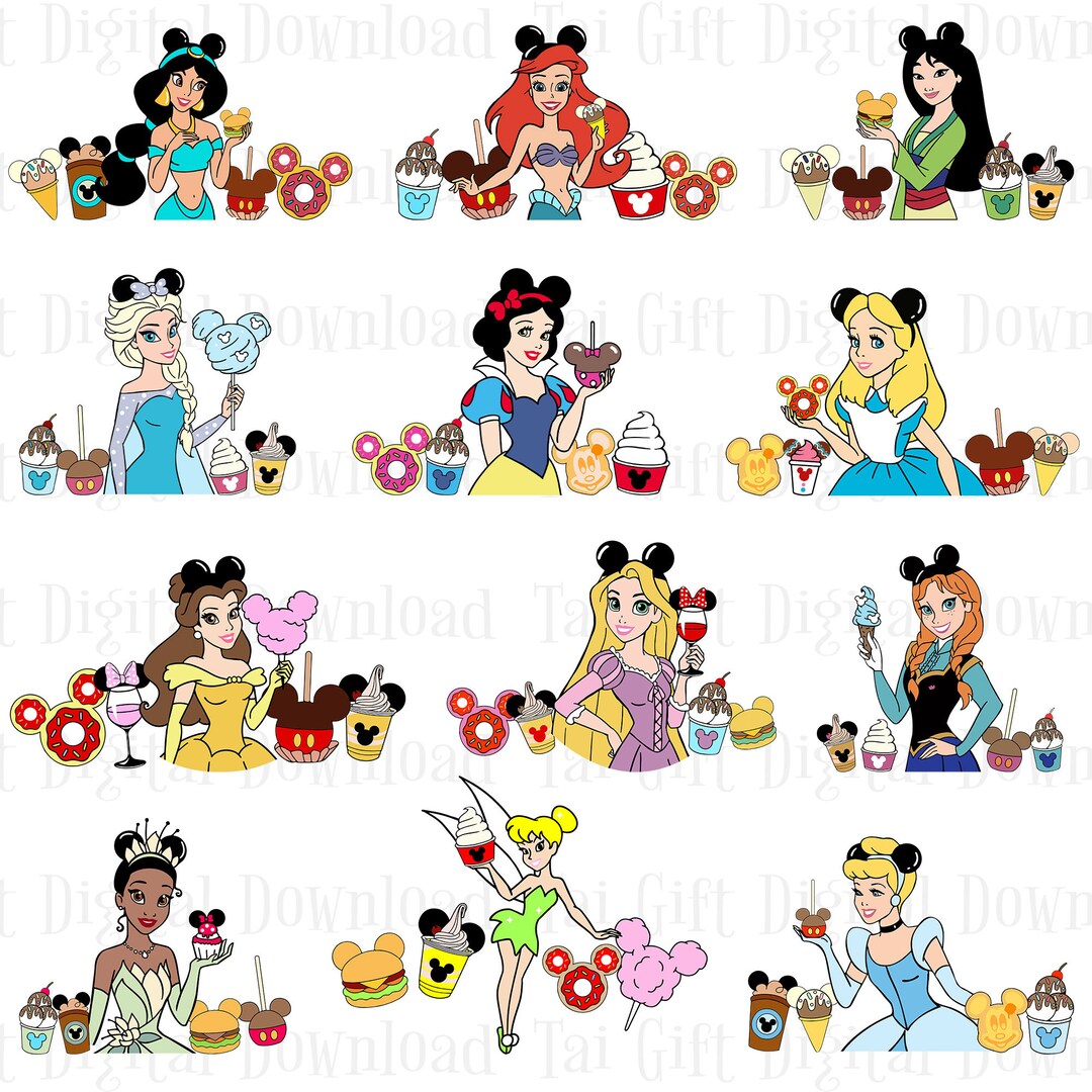 Princess Snacks the Beauty SVG Bundle, Princess Clipart, Magic World ...
