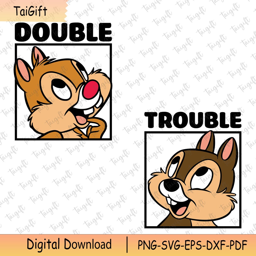 Bundle Double Trouble Svg, Cute Cartoon Characters, Friend Trip Svg ...