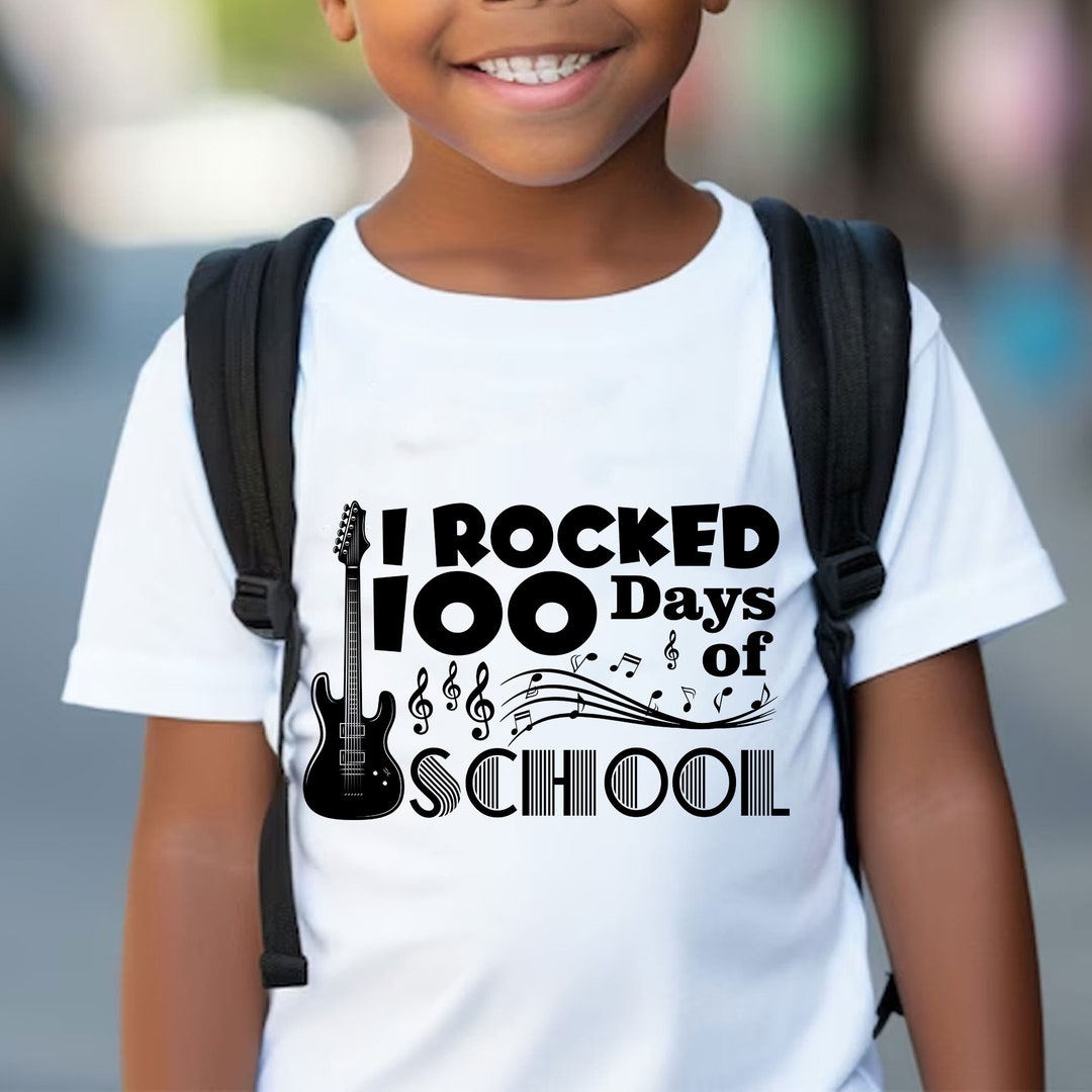 I Rocked 100 Days of School Svg, Electric Guitar Svg, 100th Day of ...