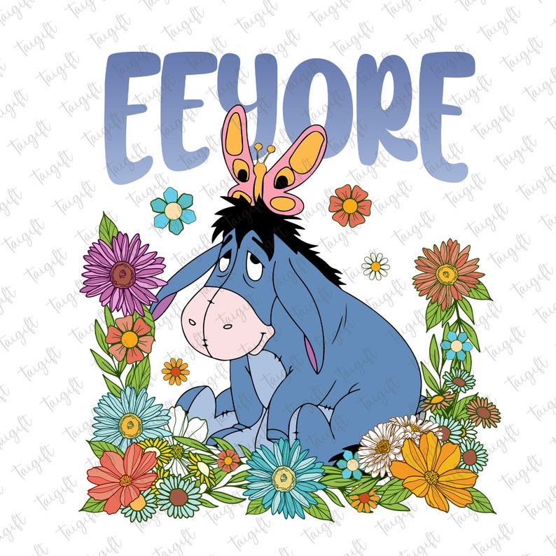 Floral Eeyore Png, Winnie the Pooh Png, Family Vacation Png, Bear and ...