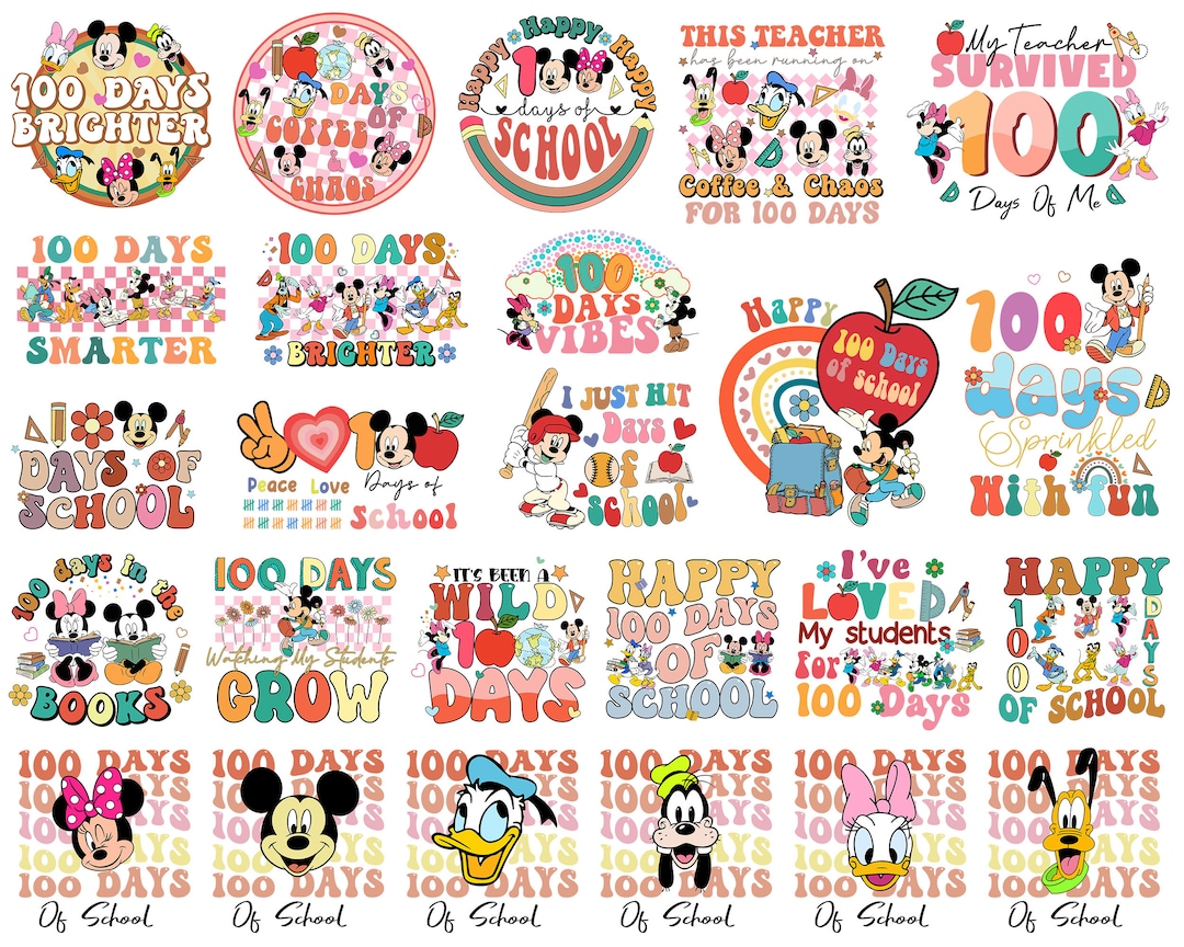 100 Days of School Svg Bundle, Mouse and Friend Svg, 100th Day of ...
