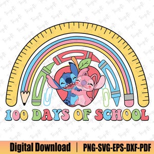 Happy 100 Days of School Svg, Cartoon 100th Day Svg, Magical Kingdom ...