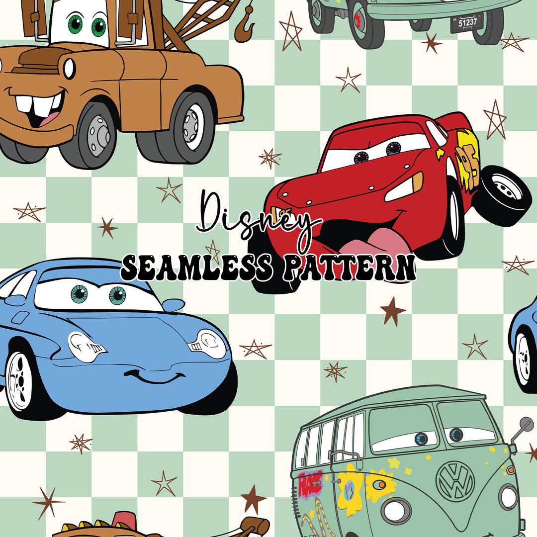Christmas Cars Seamless File, Christmas Magical Seamless Pattern, Retro ...